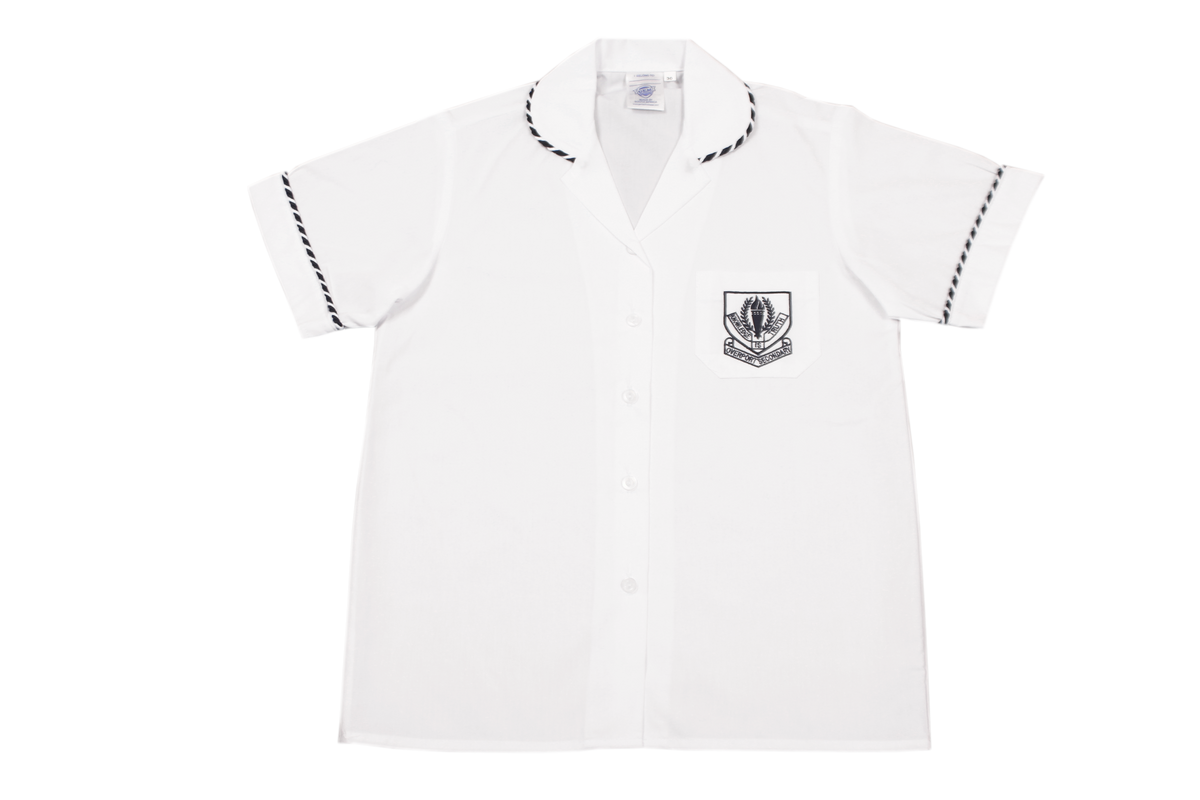 Shortsleeve Roundneck Blouse Emb - Overport Secondary – Gem Schoolwear